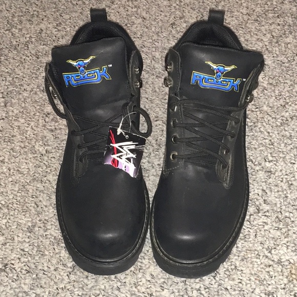 Wwf | Shoes | Wwfwwe The Rock The Rock Says Black Work Boots | Poshmark